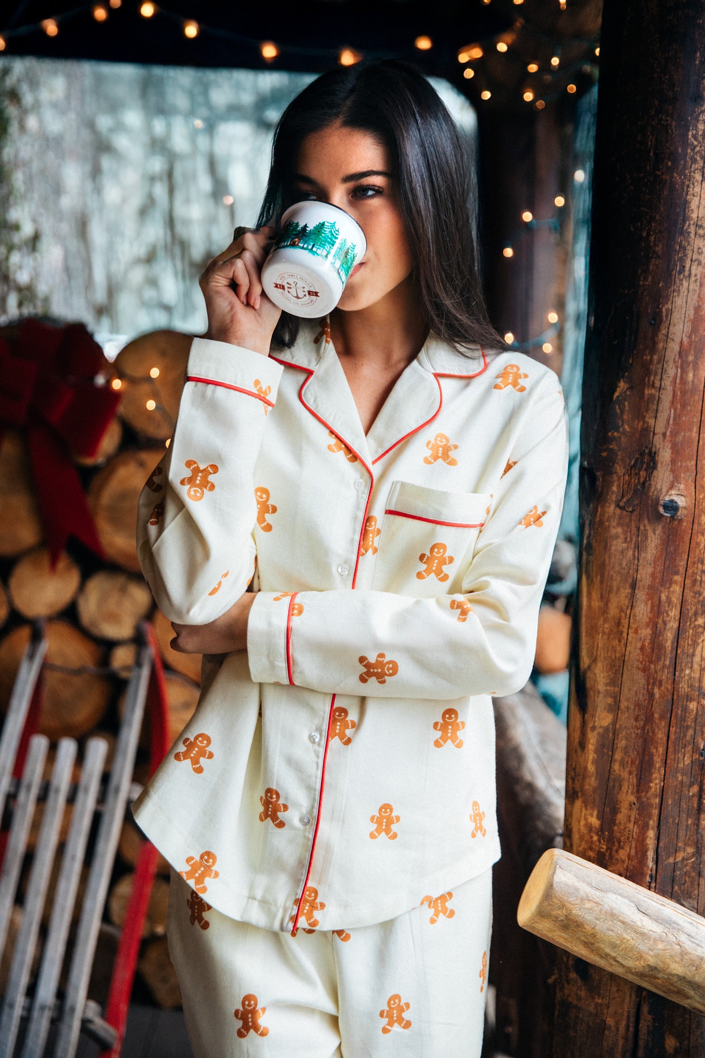 KJP Women's Gingerbread Flannel Holiday Pajama Set – Kiel James Patrick