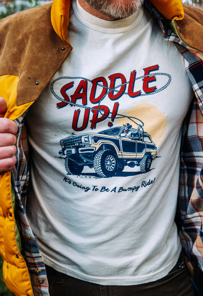Jeep® x KJP Men's Saddle Up Graphic T-Shirt in White – Kiel James Patrick