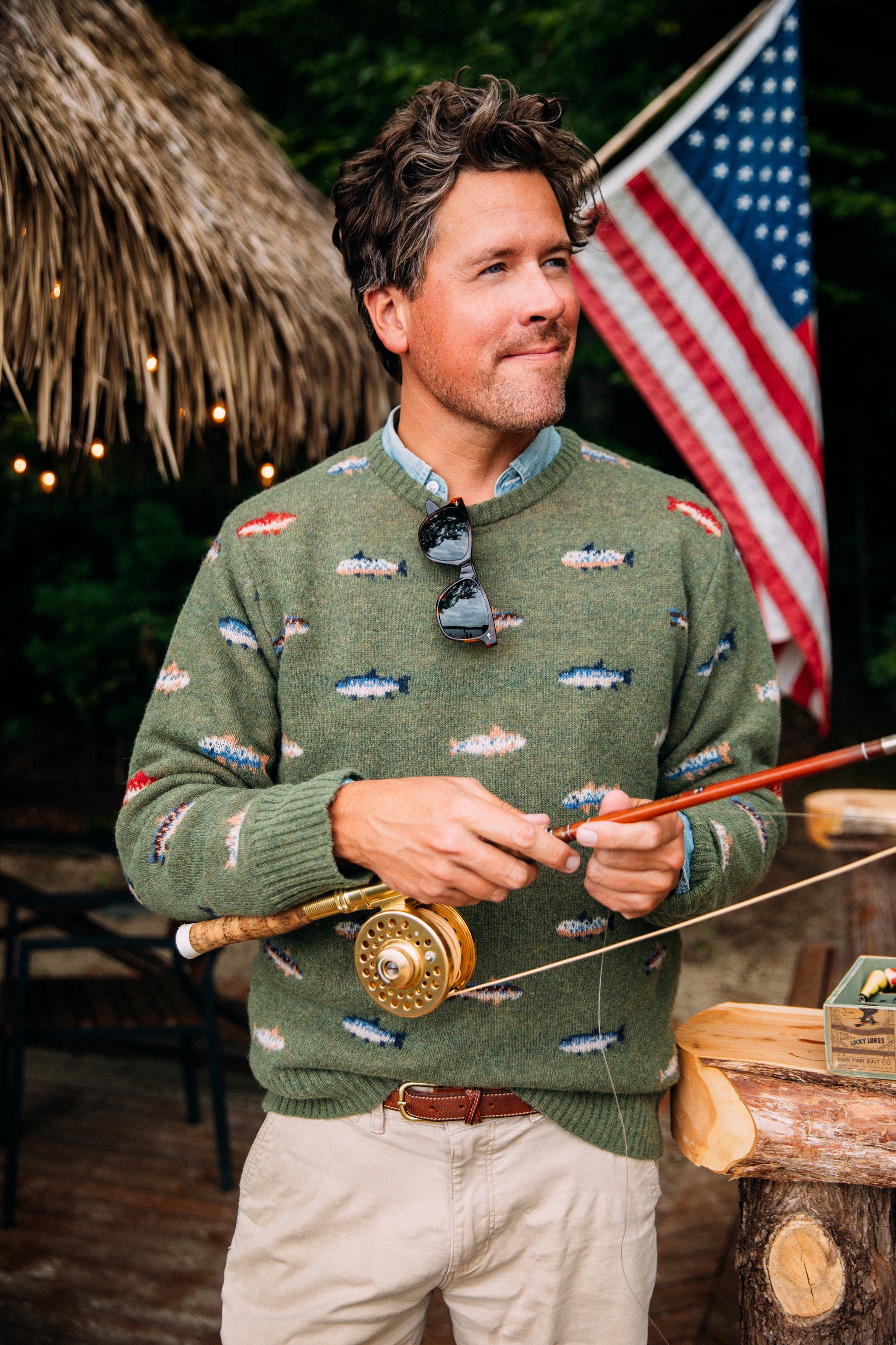 KJP Men's Brook Trout Crewneck Wool Blend Sweater – Kiel James Patrick