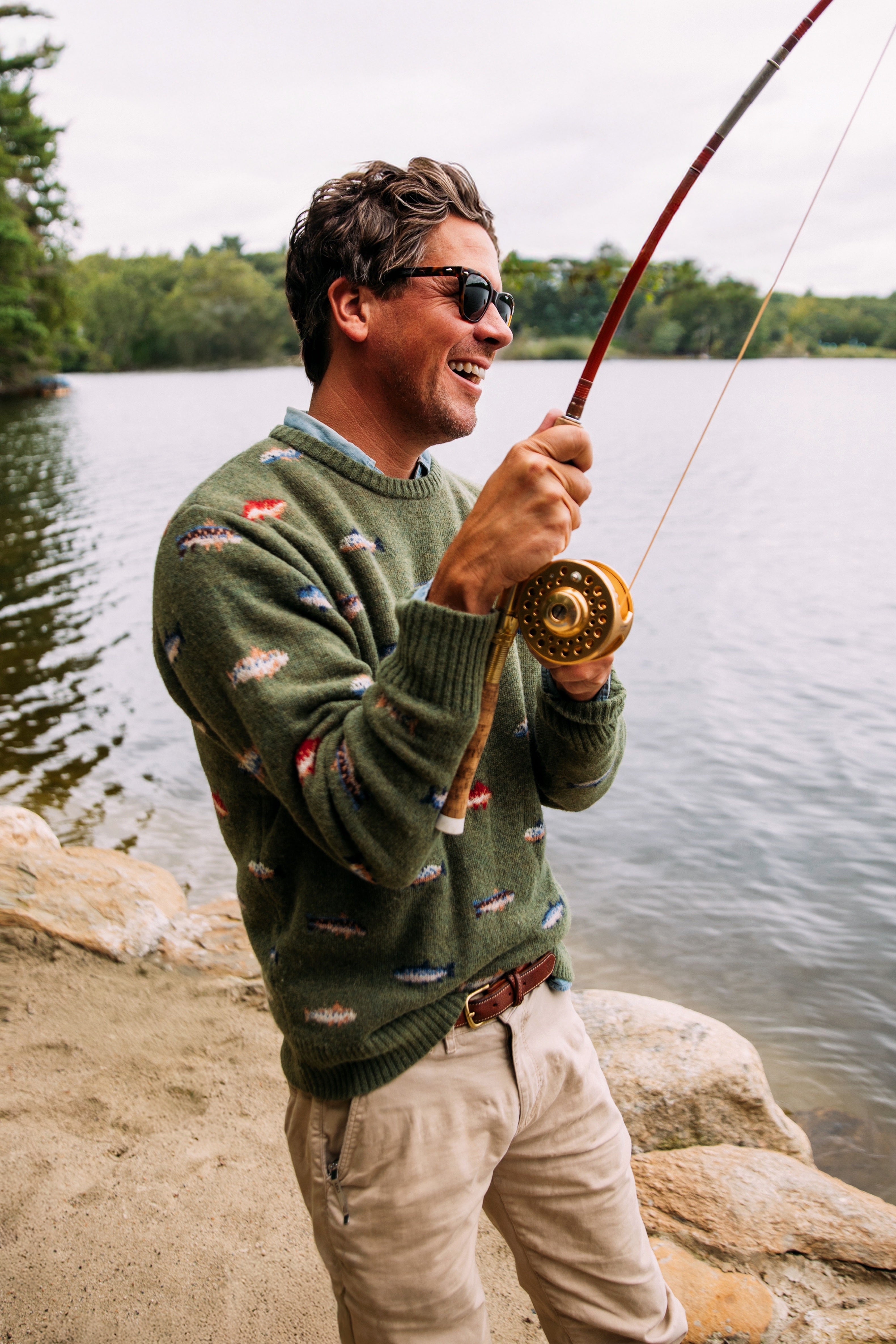 KJP Men's Brook Trout Crewneck Wool Blend Sweater – Kiel James Patrick