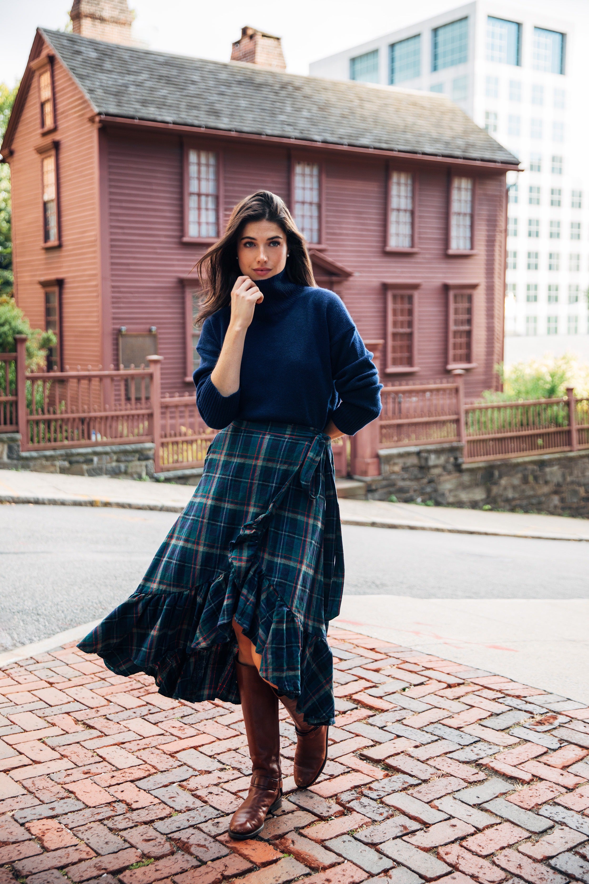 KJP Women's Highland Harvest Plaid Ruffle Skirt – Kiel James Patrick