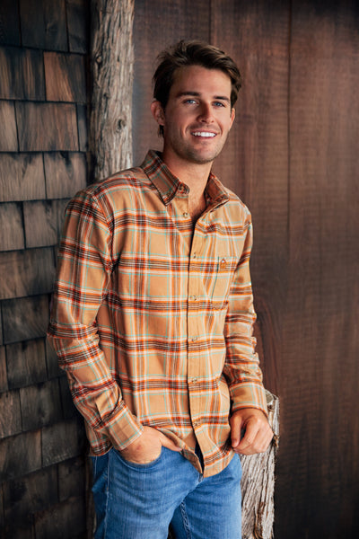 KJP Men's Woodland Fireside Flannel Long Sleeve Shirt – Kiel James Patrick