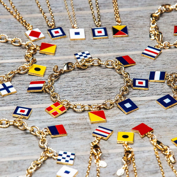 KJP Sailor's Solitude Custom Nautical Flag Charm Bracelet – Kiel James ...