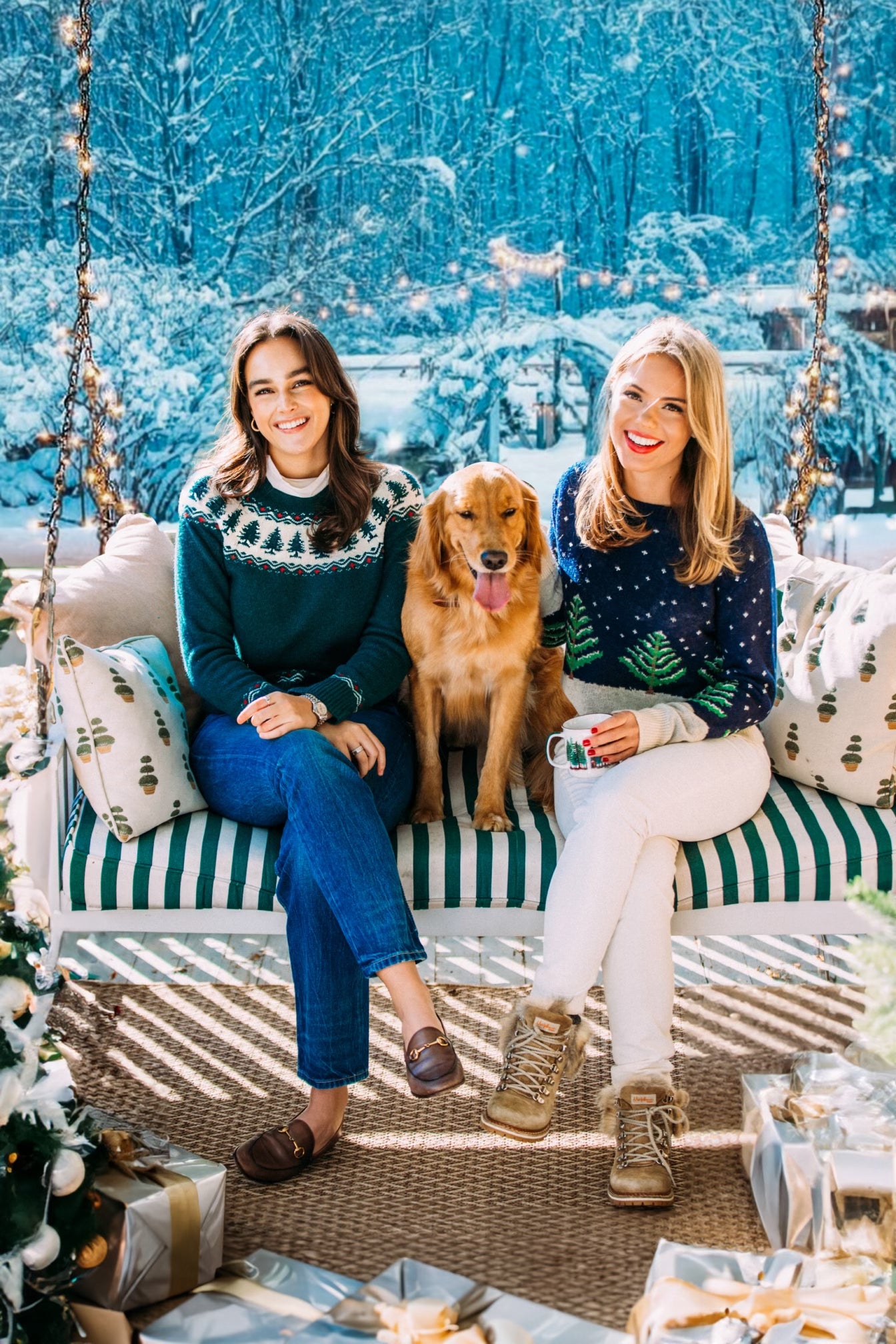 KJP Women's Northern Pine Fair Isle Crewneck Holiday Sweater – Kiel James Patrick