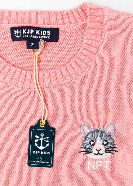 Cat Embroidered Monogram Kids Sweater – Kiel James Patrick