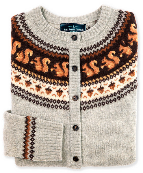 KJP Women's Acorn Hollow Squirrel Fair Isle Cardigan Sweater – Kiel ...