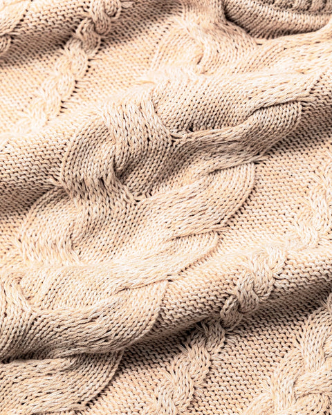 KJP Women's Sailor Cable Knit Crewneck Cotton Sweater in Cream White ...