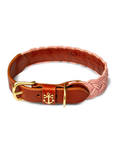 KJP Bermuda Sand Beach Braided Nautical Rope Dog Collar in Pink – Kiel ...